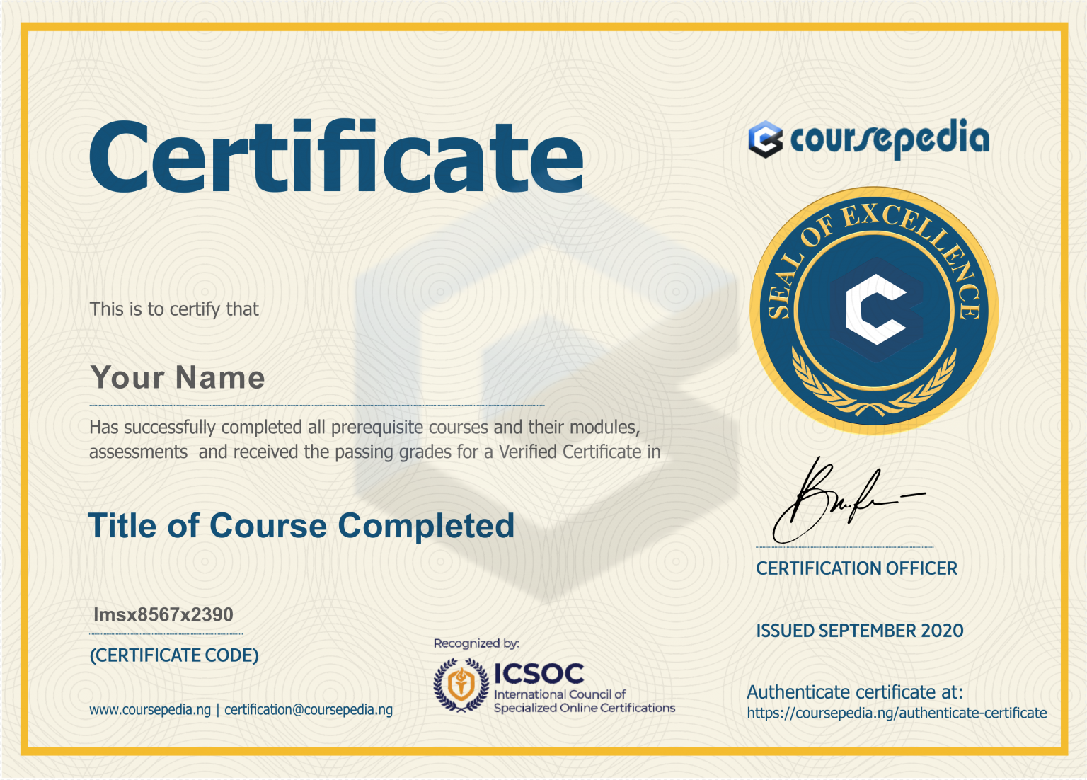 Choose a Certificate
